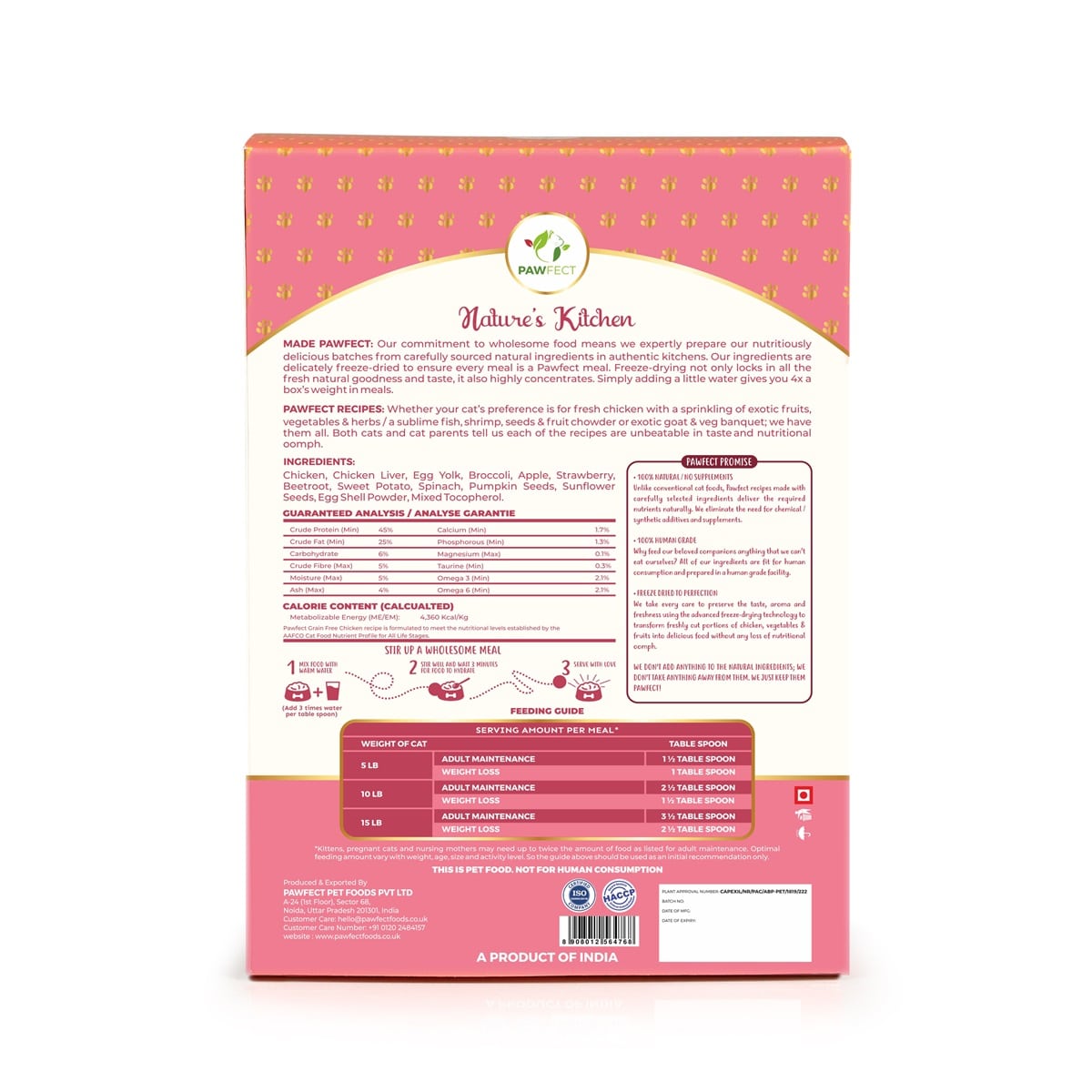 Nature's Kitchen Freeze Dried Natvoer Kat Compleet CHICKEN 250gram ...