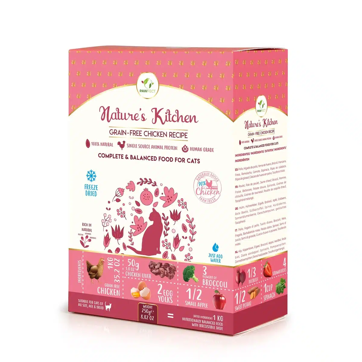 Nature's Kitchen Freeze Dried Natvoer Kat Compleet CHICKEN 250gram ...